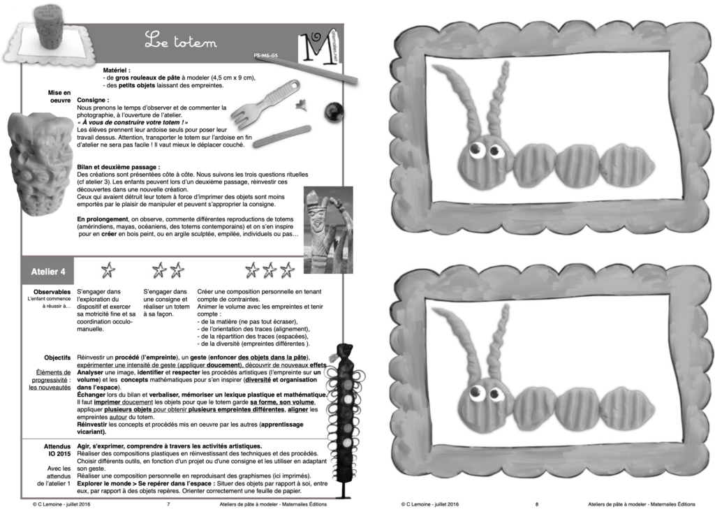 Pâte à modeler : Ateliers échelonnés