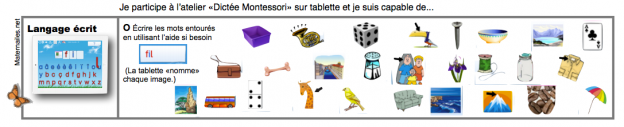 Dictée muette Montessori par Christine | Brevets en Maternailes